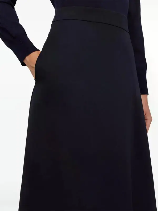 JIL SANDER Asymmetric Virgin Wool Midi Skirt