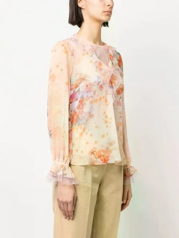 TWINSET Ruffled Floral-print Blouse
