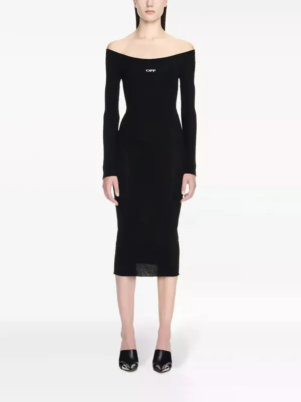 Off-White Off-shoulder Dress