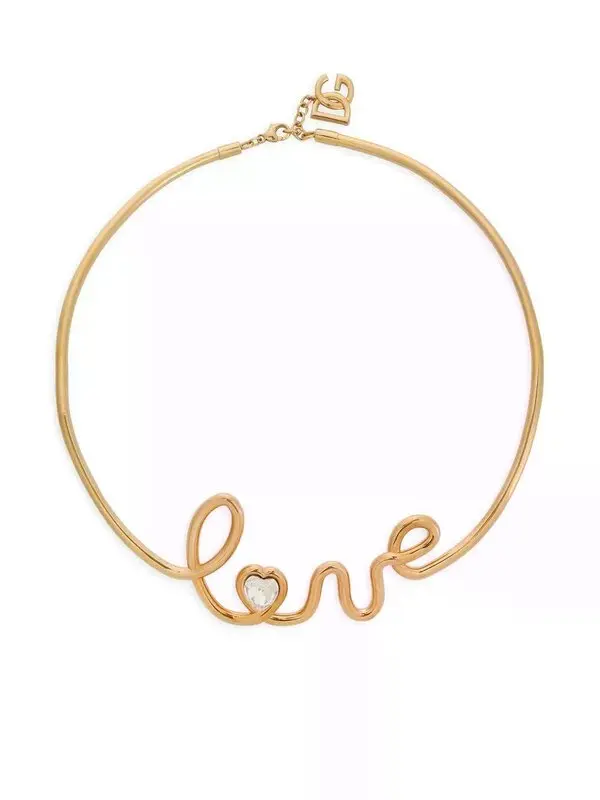 Dolce & Gabbana Letter-charm Sculpted Choker Necklace - Gold