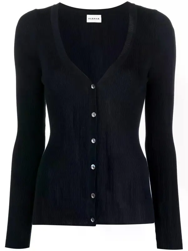 P.a.r.o.s.h Ribbed-knit V-neck Cardigan