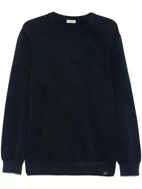 Paul & Shark Garment-dyed Cotton Crewneck Sweater - Blue