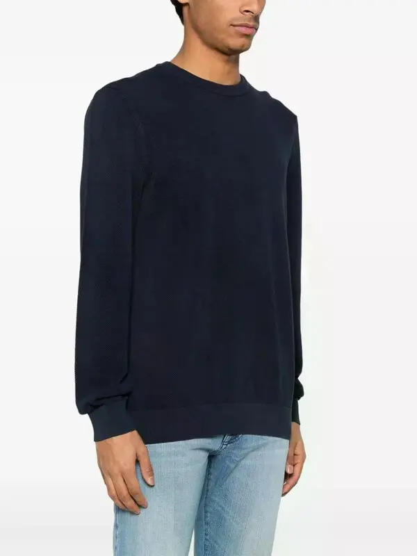 Paul & Shark Garment-dyed Cotton Crewneck Sweater - Blue