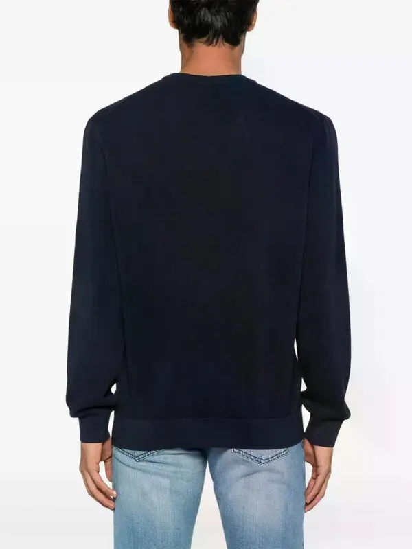 Paul & Shark Garment-dyed Cotton Crewneck Sweater - Blue