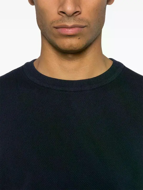 Paul & Shark Garment-dyed Cotton Crewneck Sweater - Blue