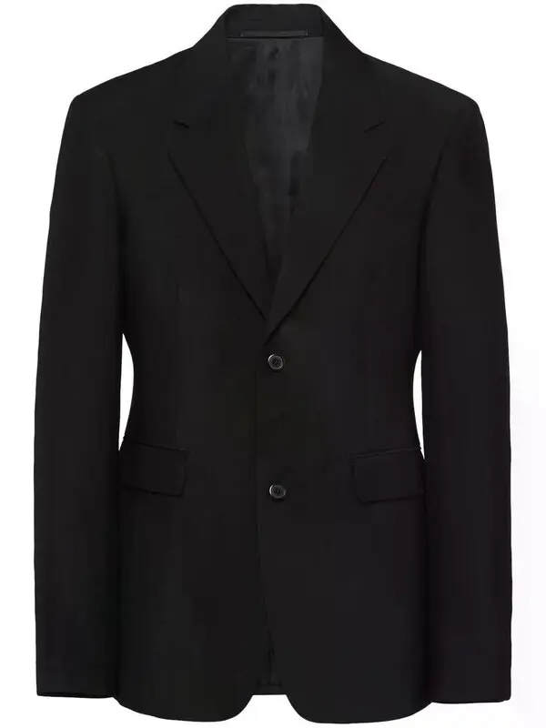 Prada Single-breasted Mohair-wool Blazer - Black