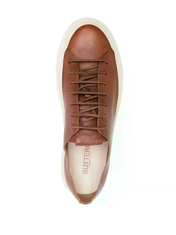 BUTTERO® Calf Leather Lace-up Low-top Sneakers