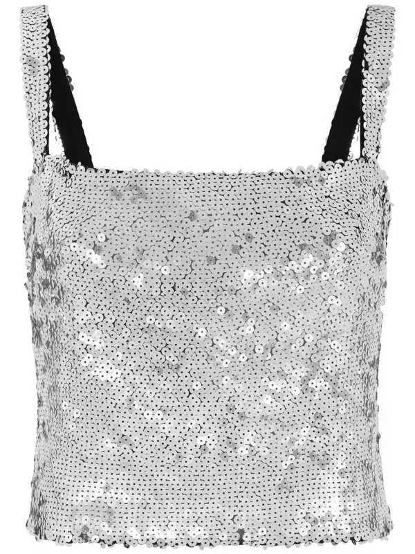 Dolce & Gabbana Sequin-embellished Cropped Top