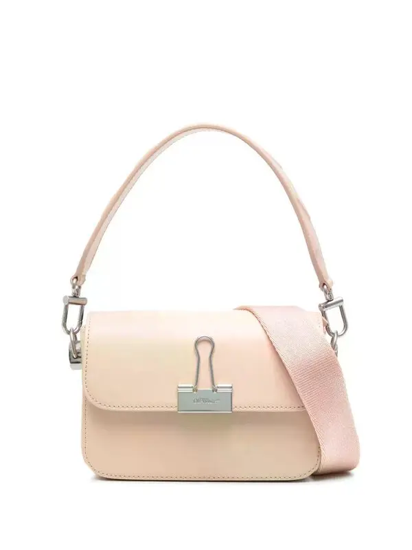 Off-White Binder Clip Leather Shoulder Bag - Neutrals