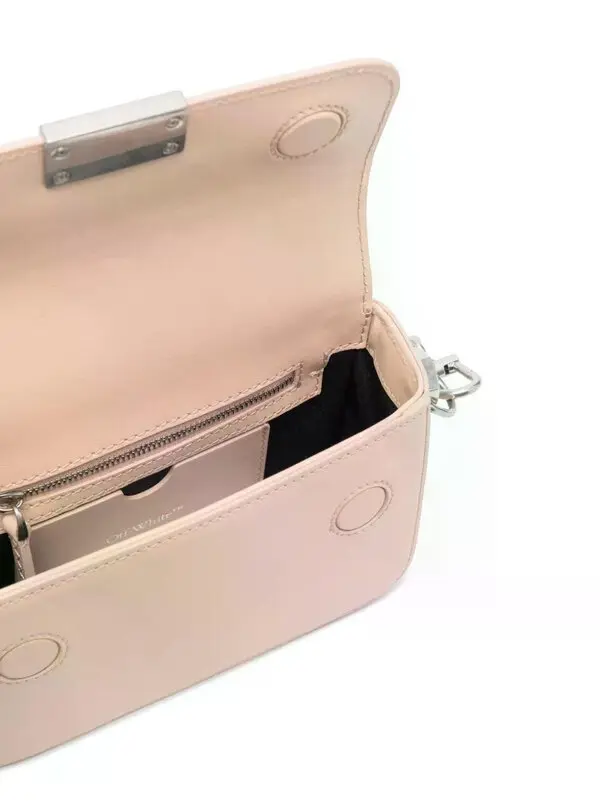 Off-White Binder Clip Leather Shoulder Bag - Neutrals