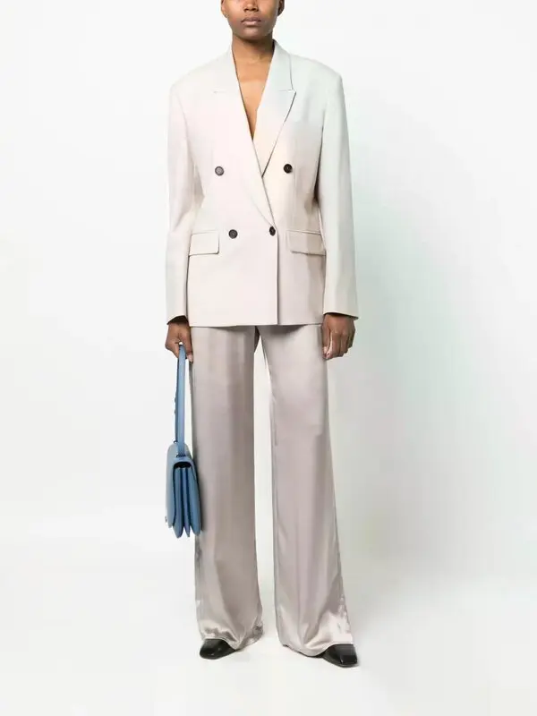 Herno Shiny High-waist Palazzo Pants - Neutrals
