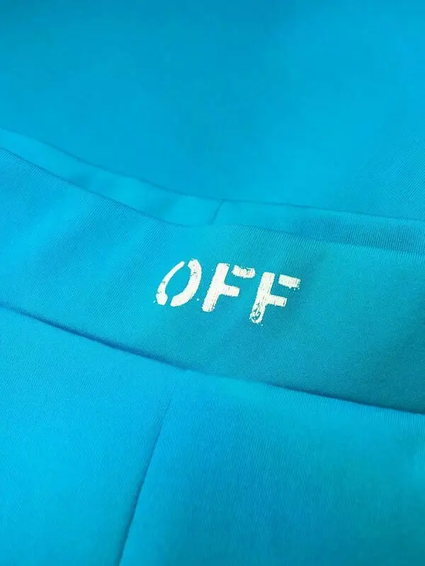 Off-White Sleek Side-split Leggings - Blue