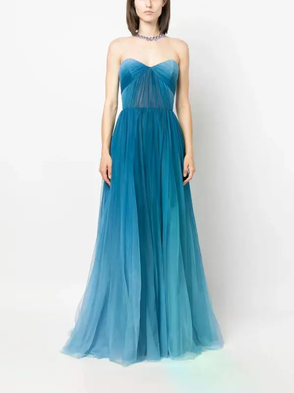 ANA RADU Gradient-effect Organza Maxi Dress