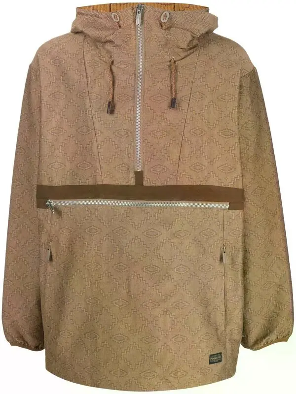 WHITE MOUNTAINEERING Geometric Pattern Half-zipped Jacket