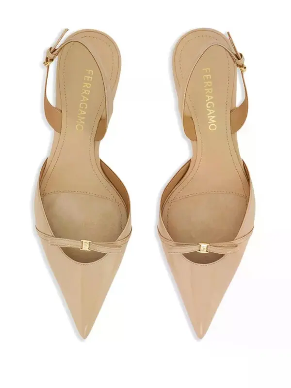 FERRAGAMO Mini-bow Slingback Pumps - Neutrals