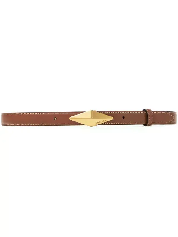 JIMMY CHOO Diamond-clasp Belt - Brown