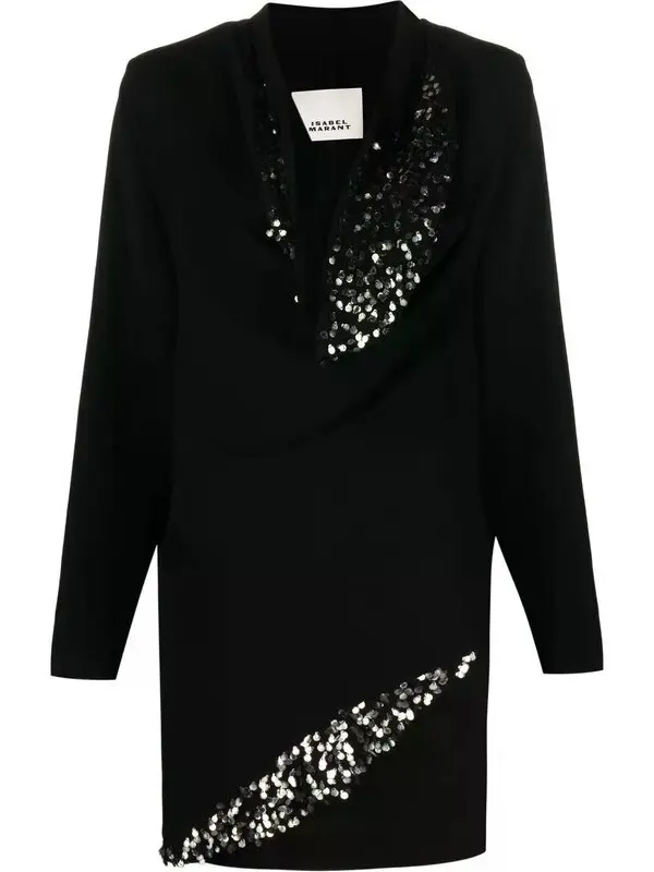 Isabel Marant Étoile Lazeli Sequin-embellished Long-sleeve Dress