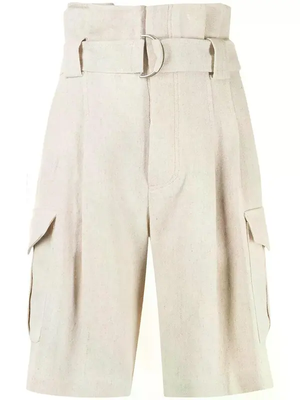 Goen.j Belted Paperbag-waist Bermuda Shorts