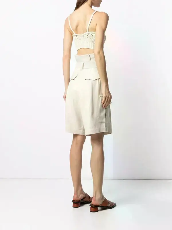 Goen.j Belted Paperbag-waist Bermuda Shorts