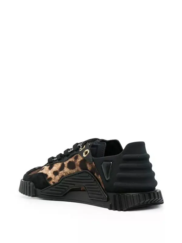 Dolce & Gabbana Leopard Panel Low-top Sneakers - Brown