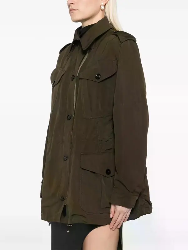 TOM FORD Drawstring Waist Military Jacket - Green