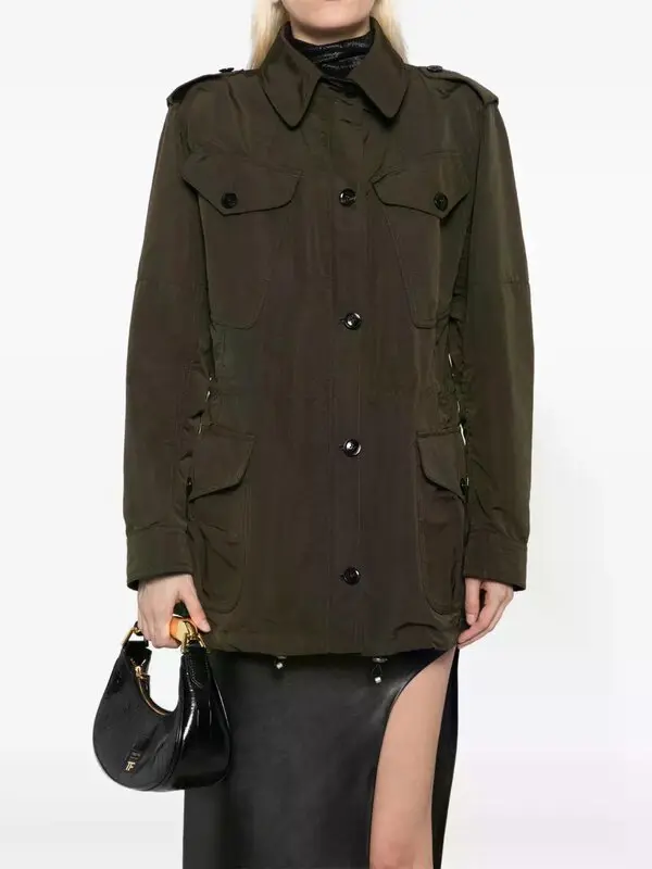 TOM FORD Drawstring Waist Military Jacket - Green
