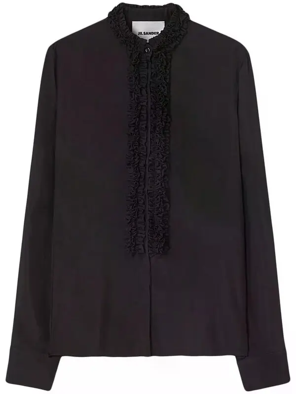 JIL SANDER Ruffle-trim Long-sleeved Shirt