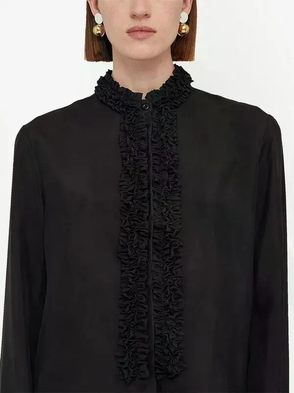 JIL SANDER Ruffle-trim Long-sleeved Shirt