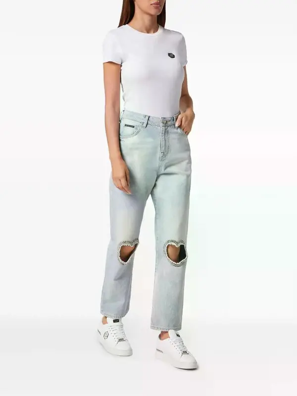 Philipp Plein Heart-patch Straight Jeans