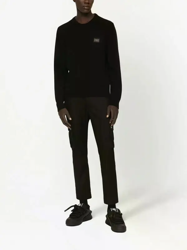 Dolce & Gabbana Logo-tag Wool Jumper - Black