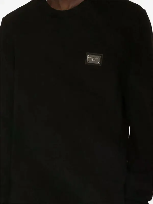 Dolce & Gabbana Logo-tag Wool Jumper - Black