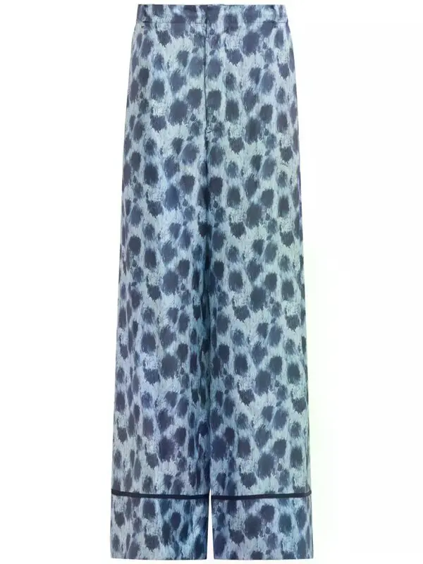 Marni Silk Wide-leg Trousers - Blue
