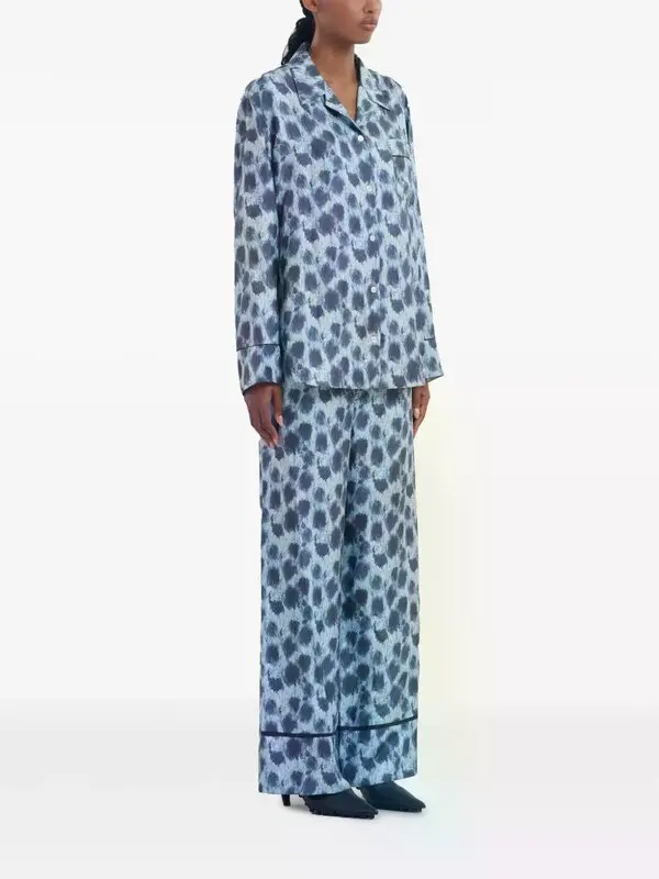 Marni Silk Wide-leg Trousers - Blue