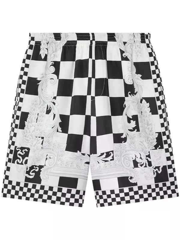 Versace Barocco Check-print Shorts