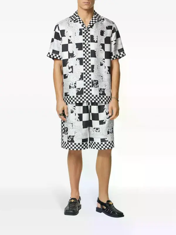 Versace Barocco Check-print Shorts