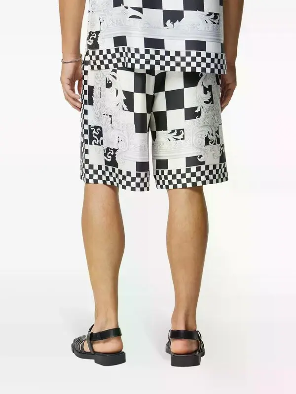 Versace Barocco Check-print Shorts
