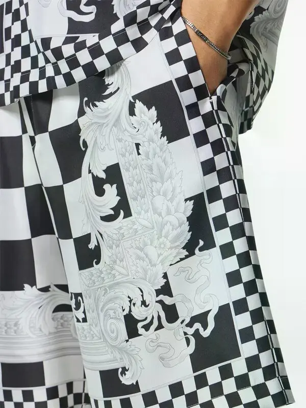 Versace Barocco Check-print Shorts