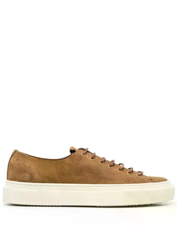 BUTTERO® Low-top Calf Leather And Suede Sneakers With Contrasting Sole