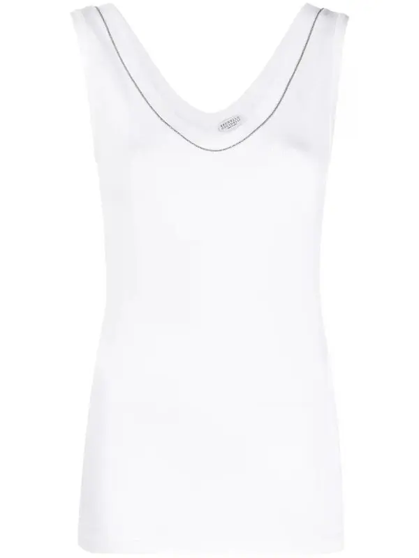 Brunello Cucinelli Crystal-embellished Vest Top