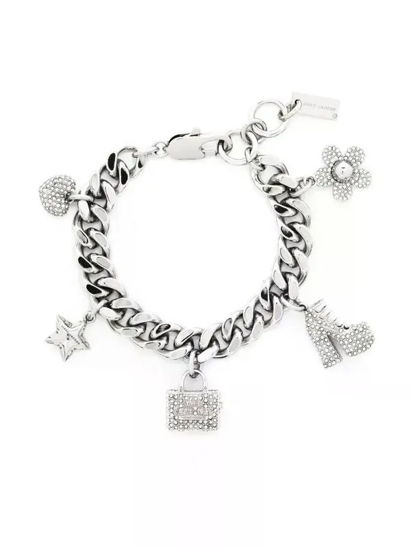 Marc Jacobs The Pavé Mini Icon Charm Bracelet - Silver