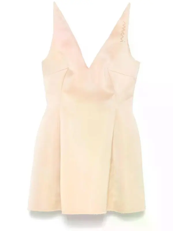 Marni Duchess Satin Mini Dress - Neutrals