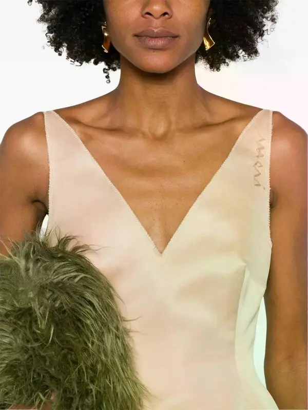 Marni Duchess Satin Mini Dress - Neutrals