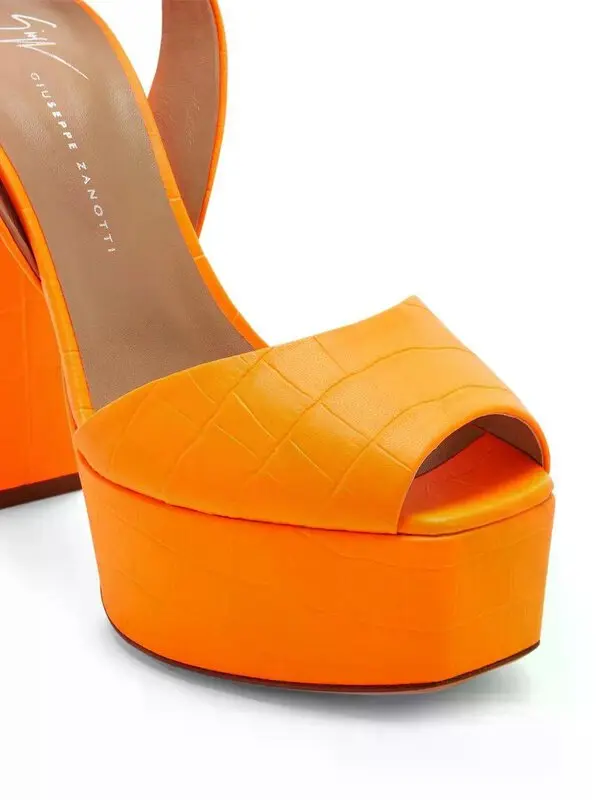 GIUSEPPE ZANOTTI 120mm Betty Platform Sandals - Orange