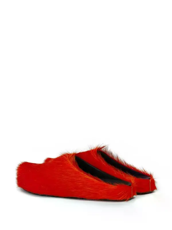 Marni Fussbet Calf-hair Slippers - Orange