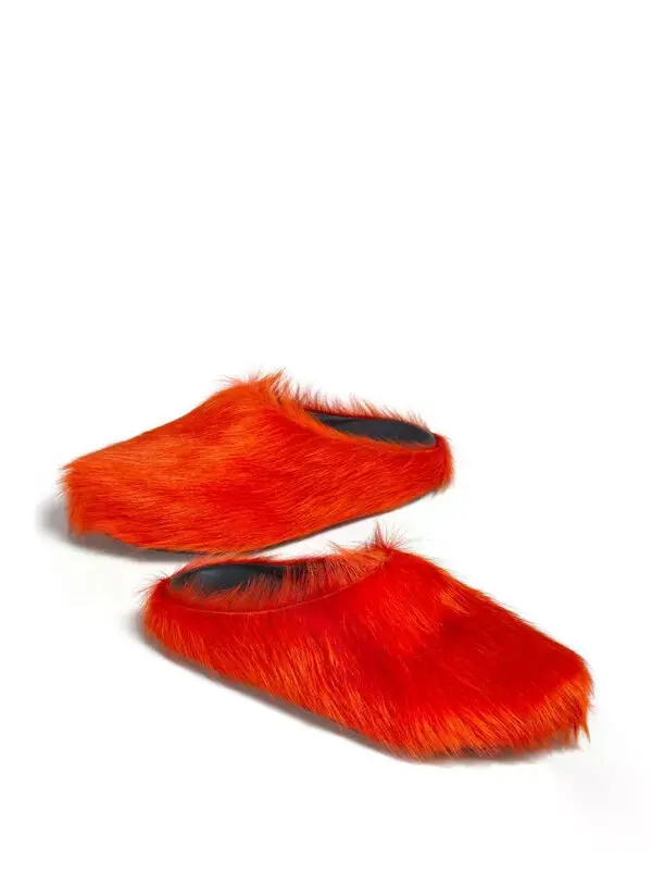 Marni Fussbet Calf-hair Slippers - Orange