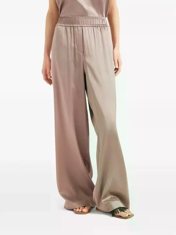 Brunello Cucinelli Silk-satin Trousers - Neutrals