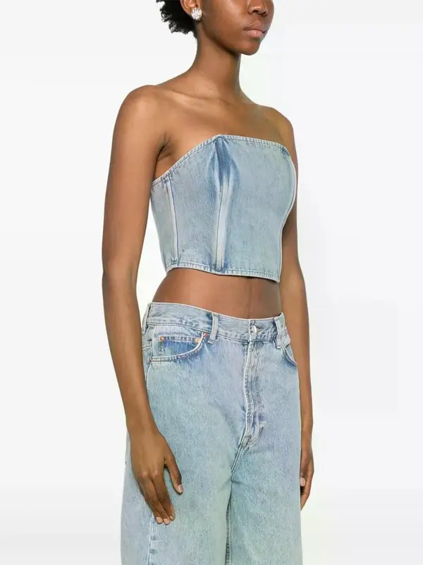 Wardrobe.NYC Strapless Denim Top