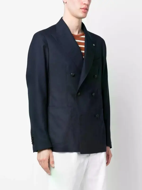 Tagliatore Double-breasted Cashmere Blazer - Blue