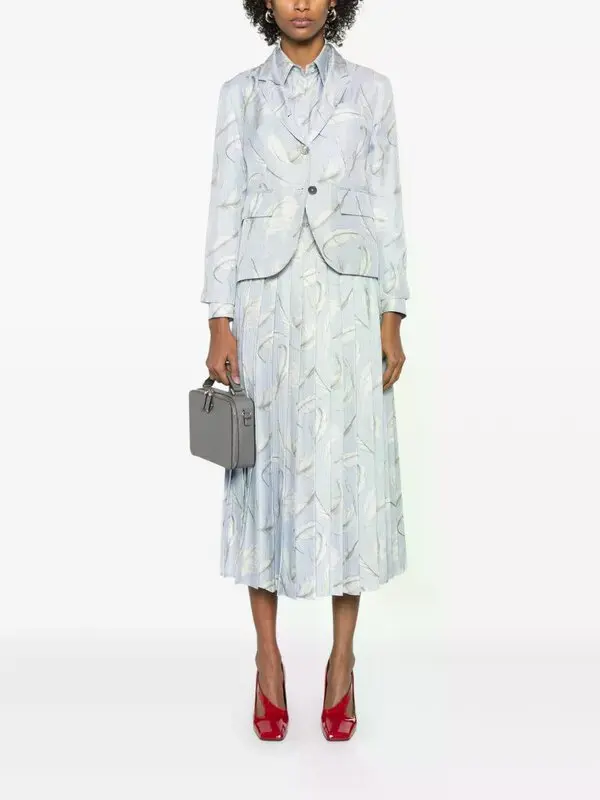 Thom Browne Feather-print Silk Blazer