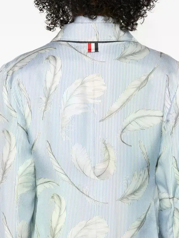 Thom Browne Feather-print Silk Blazer